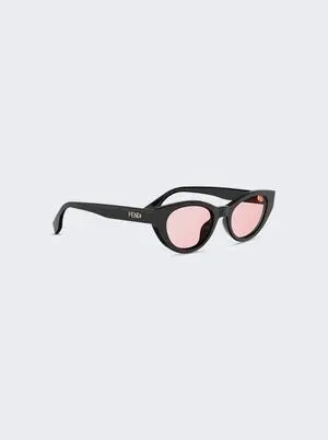 Fendi Lettering Sunglases Shiny And Violet Lenses