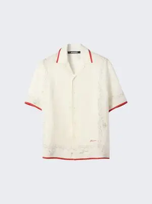 Jacquemus The Cocktail Shirt Print Table Off-white And Black - Ivory