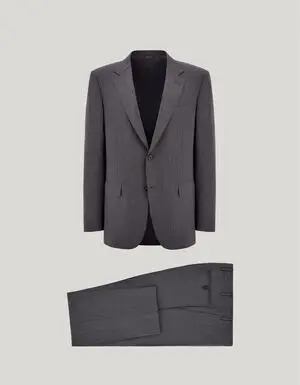 Canali Gray 160's Wool Herringbone Single-breasted Regular-fit Suit