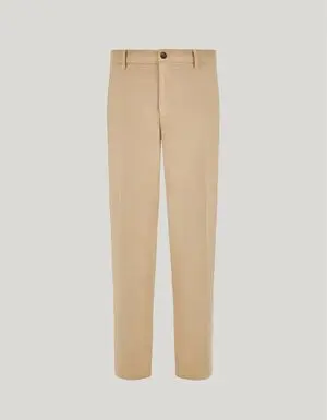 Canali Sand-colored Comfort Cotton Gabardine Chinos