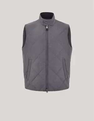 Canali Quilted Vest With High Collar