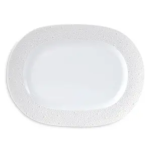 Bernardaud Ecume Perle Oval Platter 12 - White/pearl