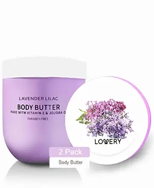 LOVERY 2 Piece Lilac Whipped Body Butter With Jojoba Oil And Shea Butter - Purple