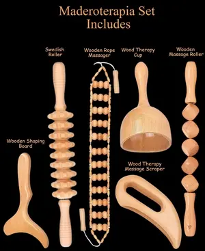 LOVERY 6 Piece Wooden Body Care Massage Tool Kit