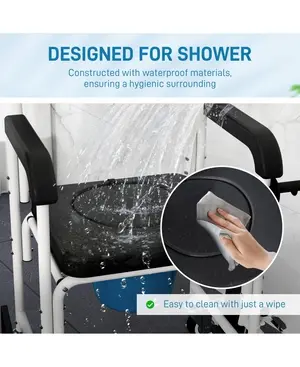 HOMCOM Shower Chair With Wheels