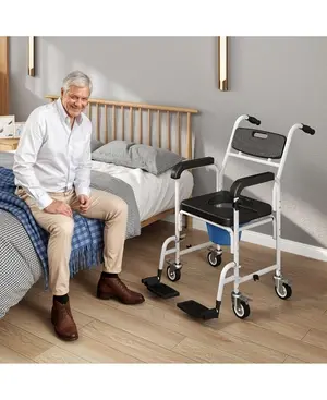 HOMCOM Shower Chair With Wheels