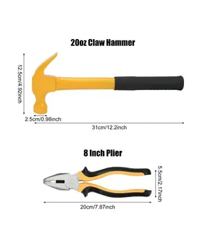 XDOVET Plier Hammer Tool Set Lineman's Wire Heavy Duty Claw Nonslip