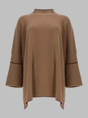 Herno Oversized Turtleneck Wool Sweater - Beige