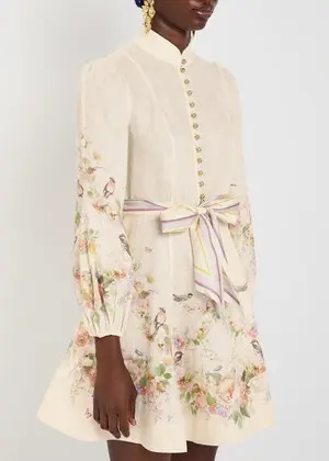 Zimmermann Valiant Printed Linen Mini Dress
