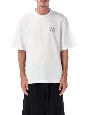 Off-White Oversized Graphic Skate T-shirt - Bianco