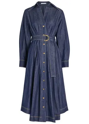 Zimmermann Belted Denim Midi Shirt Dress