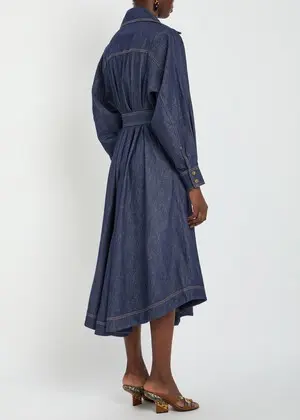Zimmermann Belted Denim Midi Shirt Dress