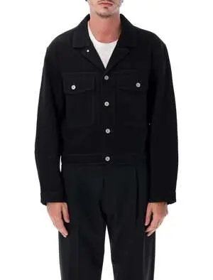 LEMAIRE Leather Work Jacket - Nero