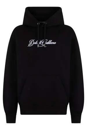 Dolce & Gabbana Cotton Hoodie With Embroidered Logo