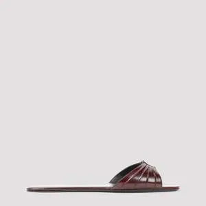 Saint Laurent Babylone Leather Sandals - Red