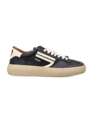 PURAAI Distressed Vegan Leather & Microsuede Sneakers For - Nero