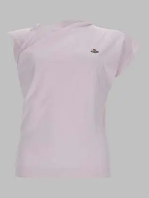 VIVIENNE WESTWOOD Fitted Cotton T-shirt With Logo Embroidery - White