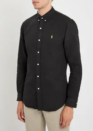 Polo Ralph Lauren Logo-embroidered Cotton Shirt - Black