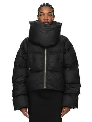 Rick Owens Padded Funnel Neck Zip Up Coat