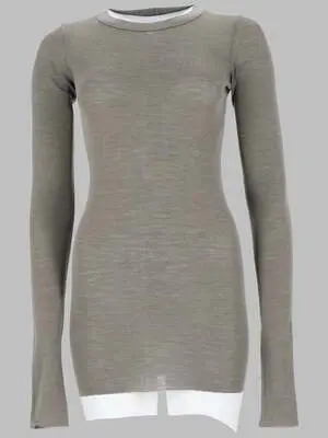 Rick Owens Fitted Long Sleeve Knit Top - Black