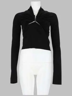 Rick Owens Draped Long-sleeve Cutout Top - Black