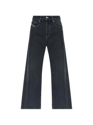 DIESEL® 5-pocket Wide-leg Denim Jeans - Nero