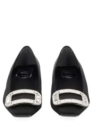 ROGER VIVIER Embellished Pointed-toe Flats - Black