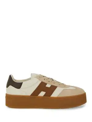 Hogan Paneled Leather And Suede Platform Sneakers