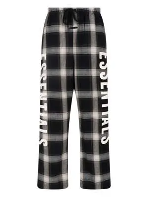 Fear Of God Plaid Lounge Pants With Logo Print - Grey