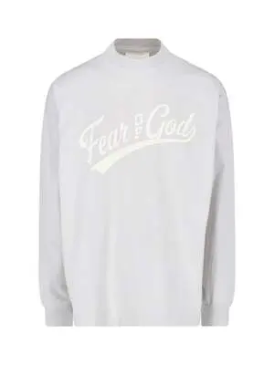 Fear Of God Oversized Graphic Long Sleeve T-shirt - Grey