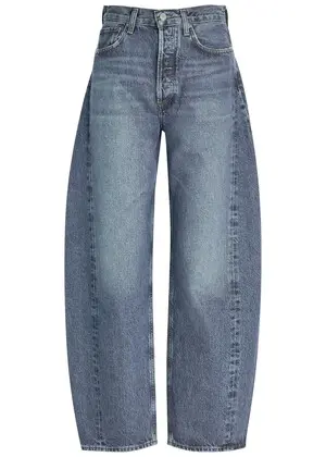 AGOLDE Luna Pieced Barrel-leg Jeans - Blue