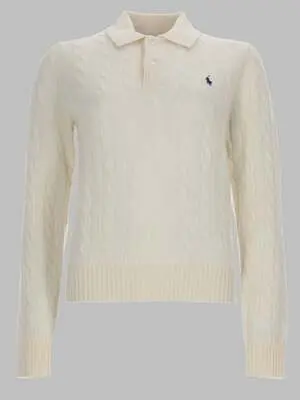 Polo Ralph Lauren Cable-knit Wool-cashmere Polo Sweater