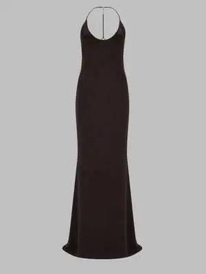 TOM FORD Halter Neck Slip Maxi Dress - Brown