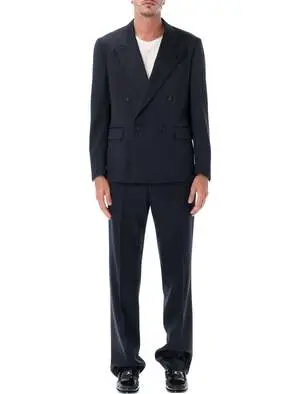 LARDINI Double-breasted Wool Suit - Blu