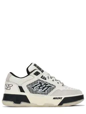 Amiri Leather Sneakers With Perforated Star Details And Logo Branding