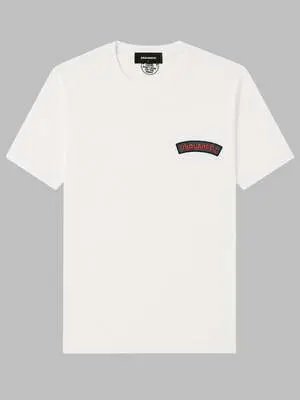 Dsquared2 Cotton Crewneck T-shirt With Chest Logo Patch