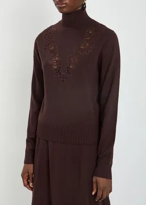 Zimmermann Valiant Lace-trim Wool Top