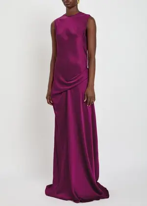 Stella McCartney Draped Satin-crepe Gown