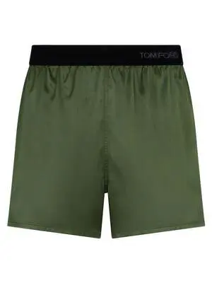 TOM FORD Silk Boxer Shorts - Green