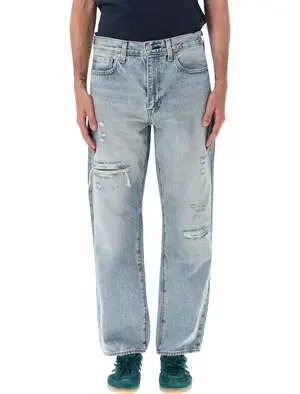 LEVI'S Loose Straight Distressed Jeans - Light Blue Broken