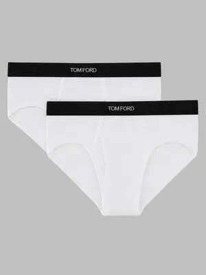 TOM FORD Logo Waistband Briefs - White