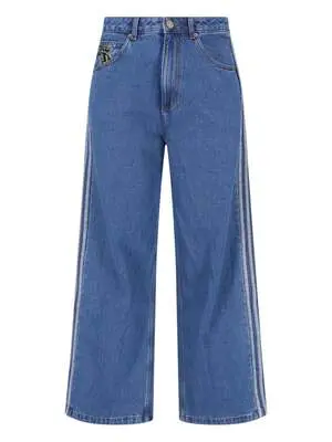 Adidas Wide-leg Denim Jeans With Logo Detail