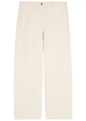 Eileen Fisher Wide-leg Organic Cotton Trousers - Light Grey