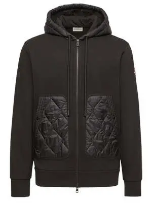 Moncler Quilted Pocket Hooded Zip Jacket - Nero