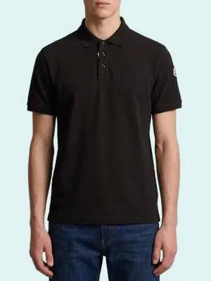 Moncler Short-sleeve Polo Shirt - Black