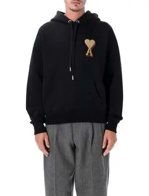 AMI Paris Embroidered Logo Pullover Hoodie