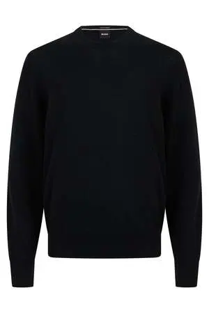 BOSS Virgin Wool Crew Neck Sweater - Black