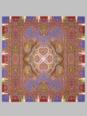 Etro Etro Printed Silk-Wool Square Scarf Multicolour