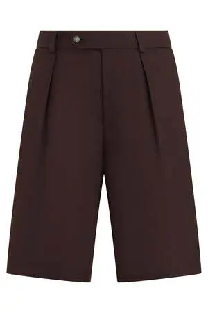 BOSS Pleated Short Pants With Zip And Button Closure