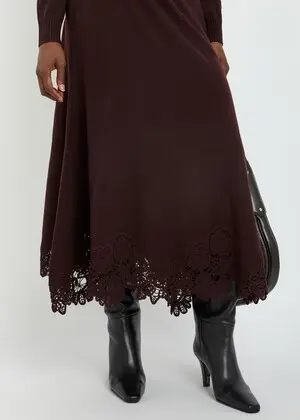 Zimmermann Valiant Lace-trim Wool Midi Skirt